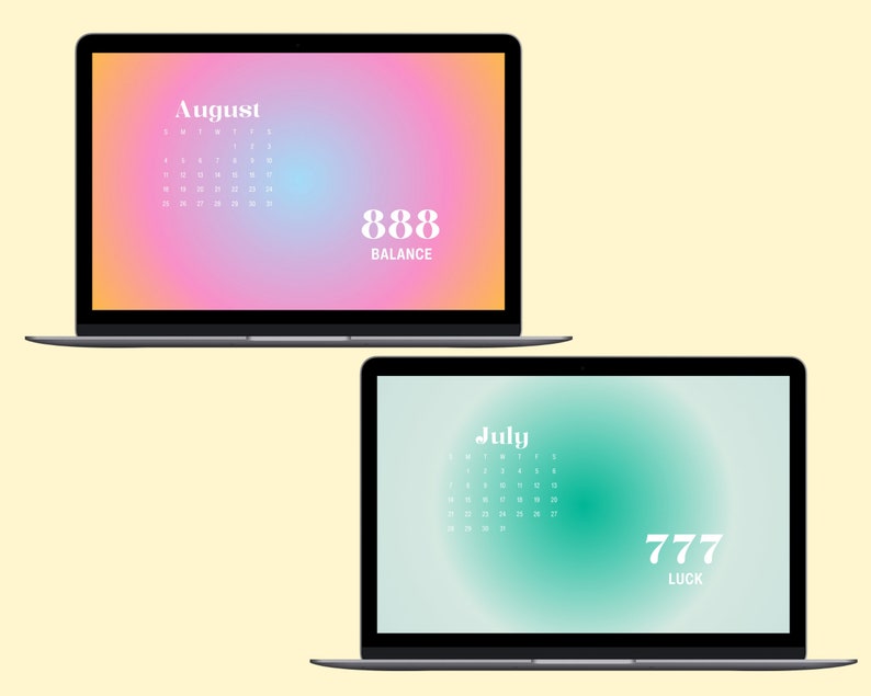 2024 Angel Number DESKTOP WALLPAPER CALENDAR Gradient Aura Aesthetic ...