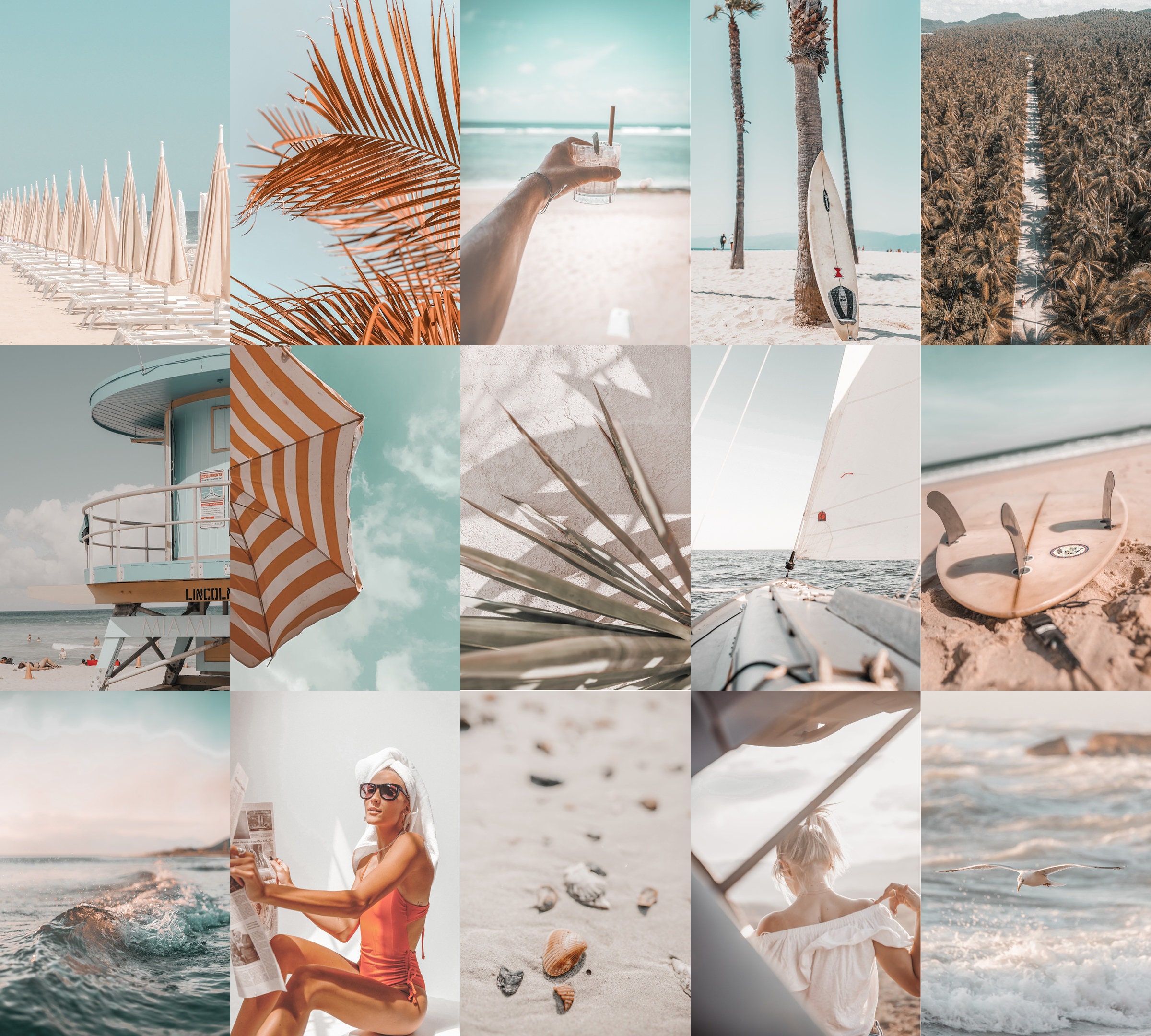 Soft Summer PRINTED 60pc COLLAGE KIT Neutral Aesthetic 4x6 or 5x7 Photo ...