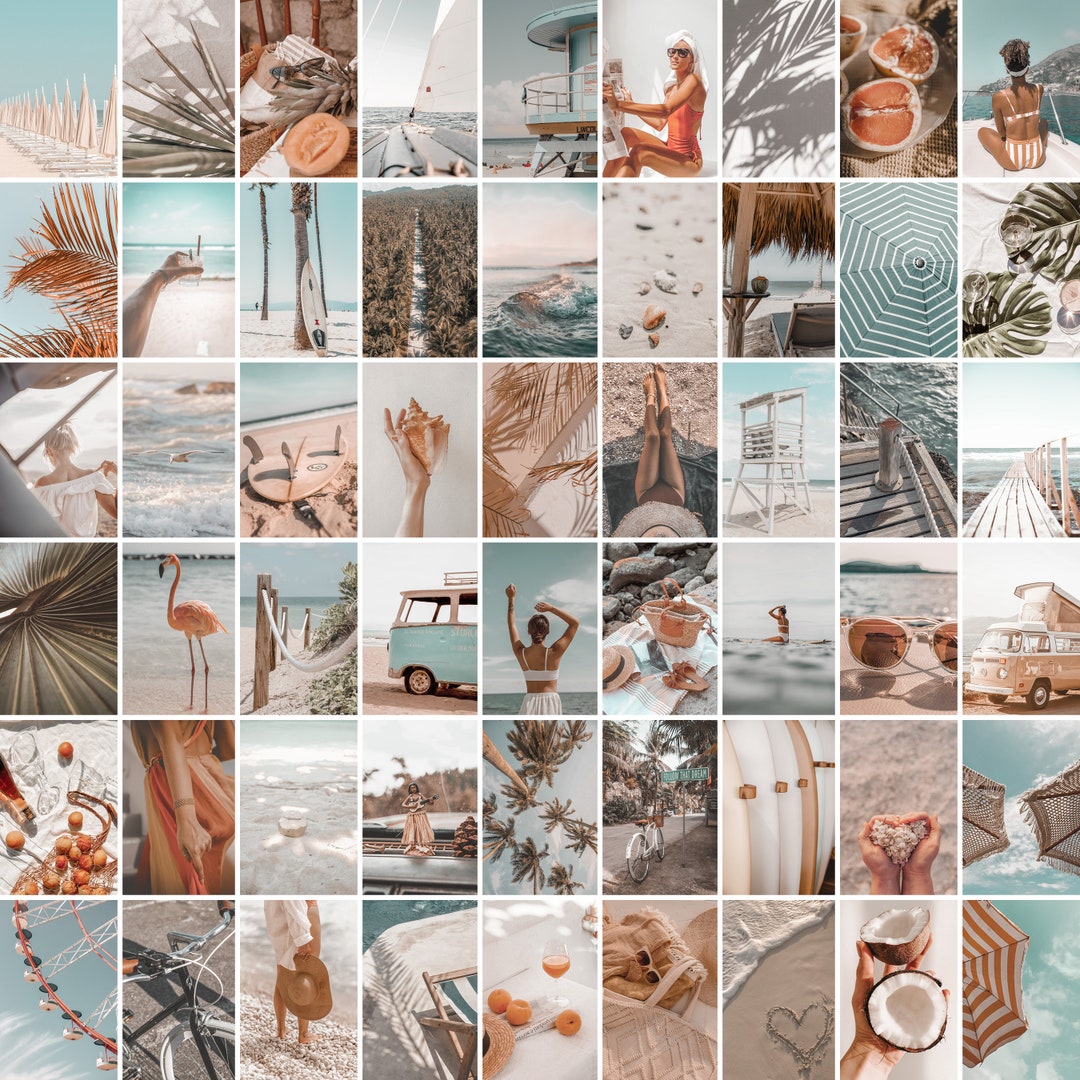 Soft Summer PRINTED 60pc COLLAGE KIT Neutral Aesthetic 4x6 or 5x7 Photo ...