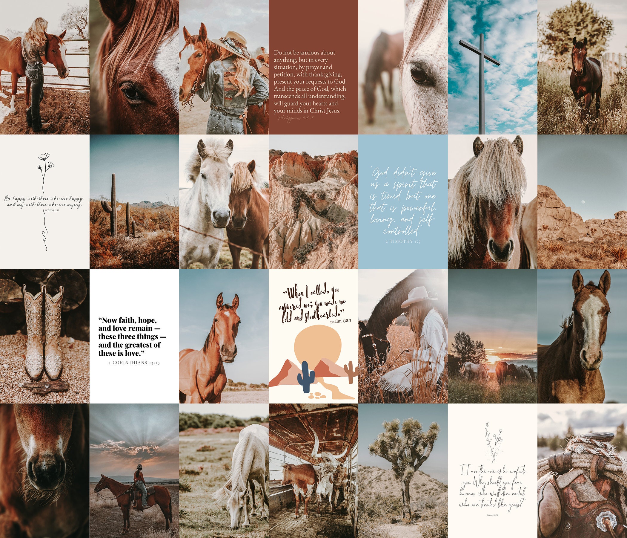 Christian Cowgirl Collage Kit | Instant Digital Download | 110 Prints ...