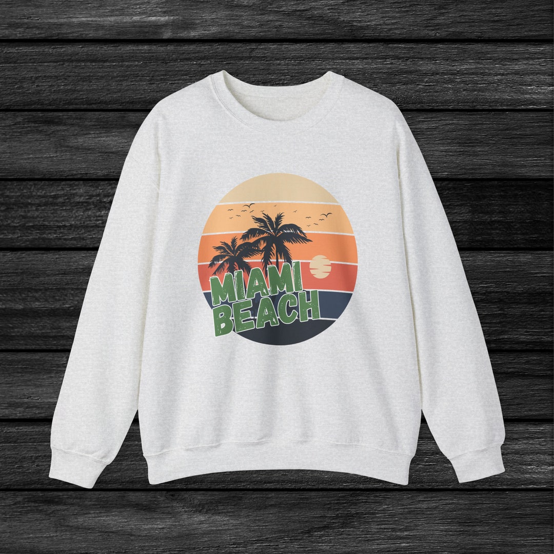 Miami Beach Sweatshirt. Miami Florida Crewneck. Florida Travel Shirt ...