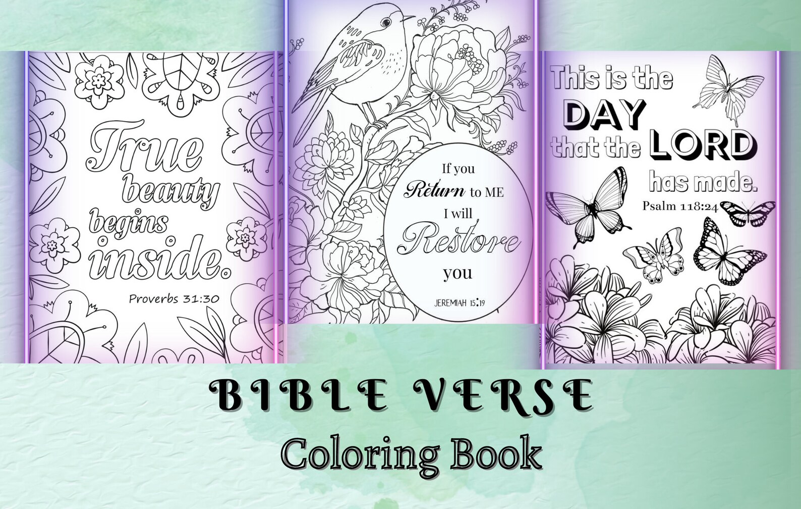 Inspirational Bible Verse Coloring Pages for Adults and Kids-digital ...