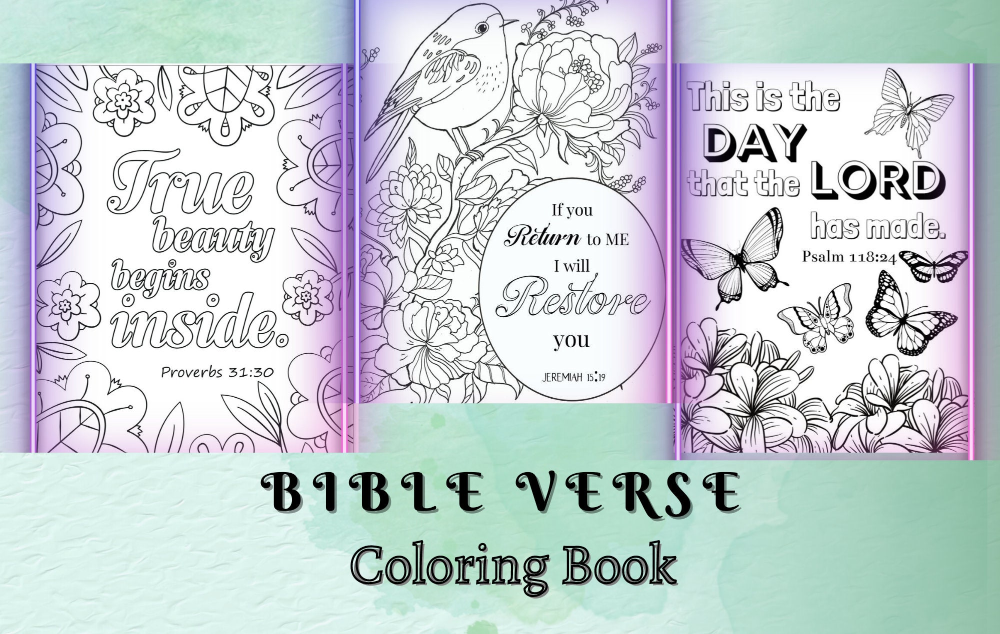 Inspirational Bible Verse Coloring Pages for Adults and Kids-digital ...