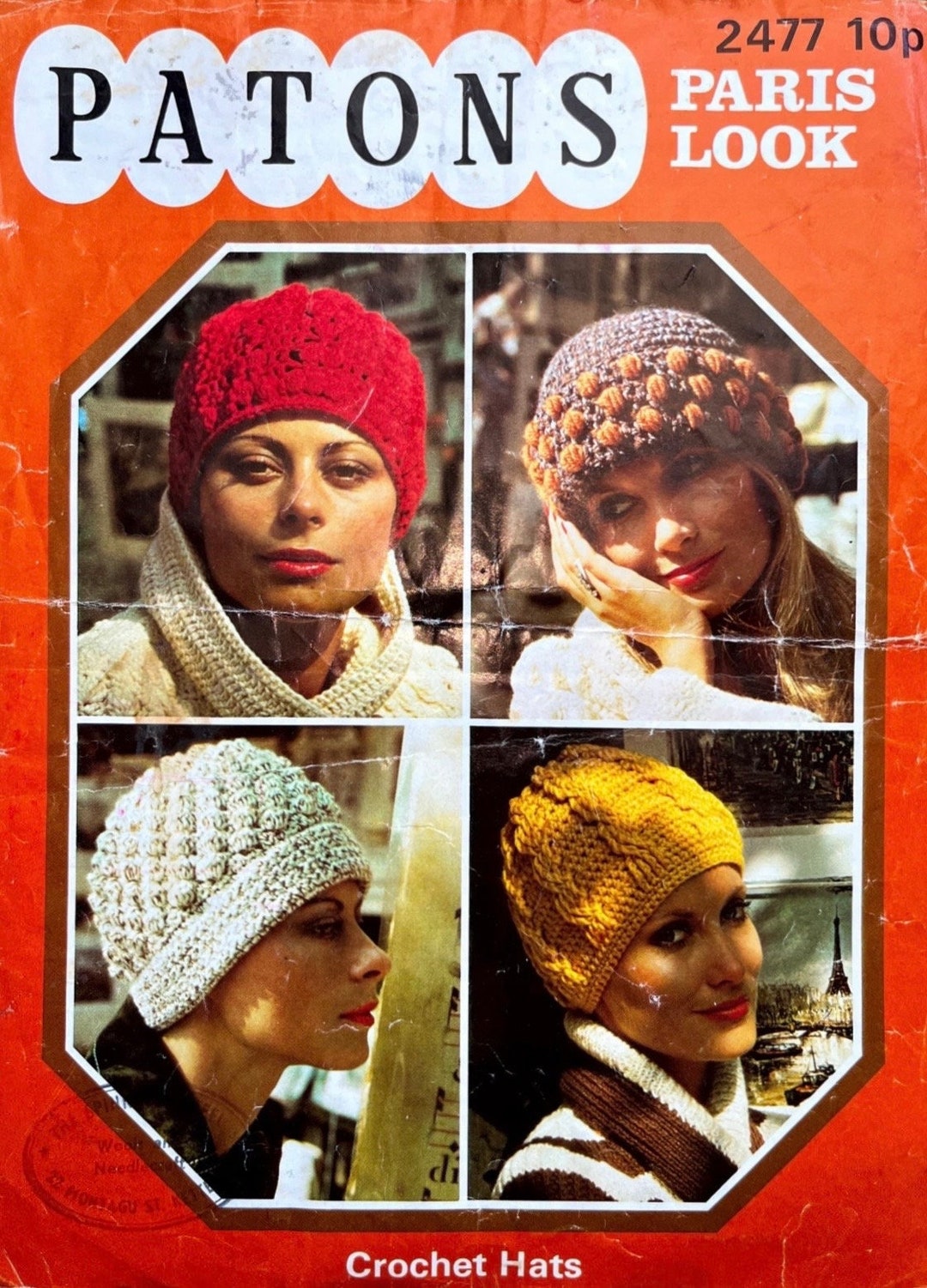 Patons Paris Look 1970s Crochet Hates Pattern #2477 | PDF Download - Etsy