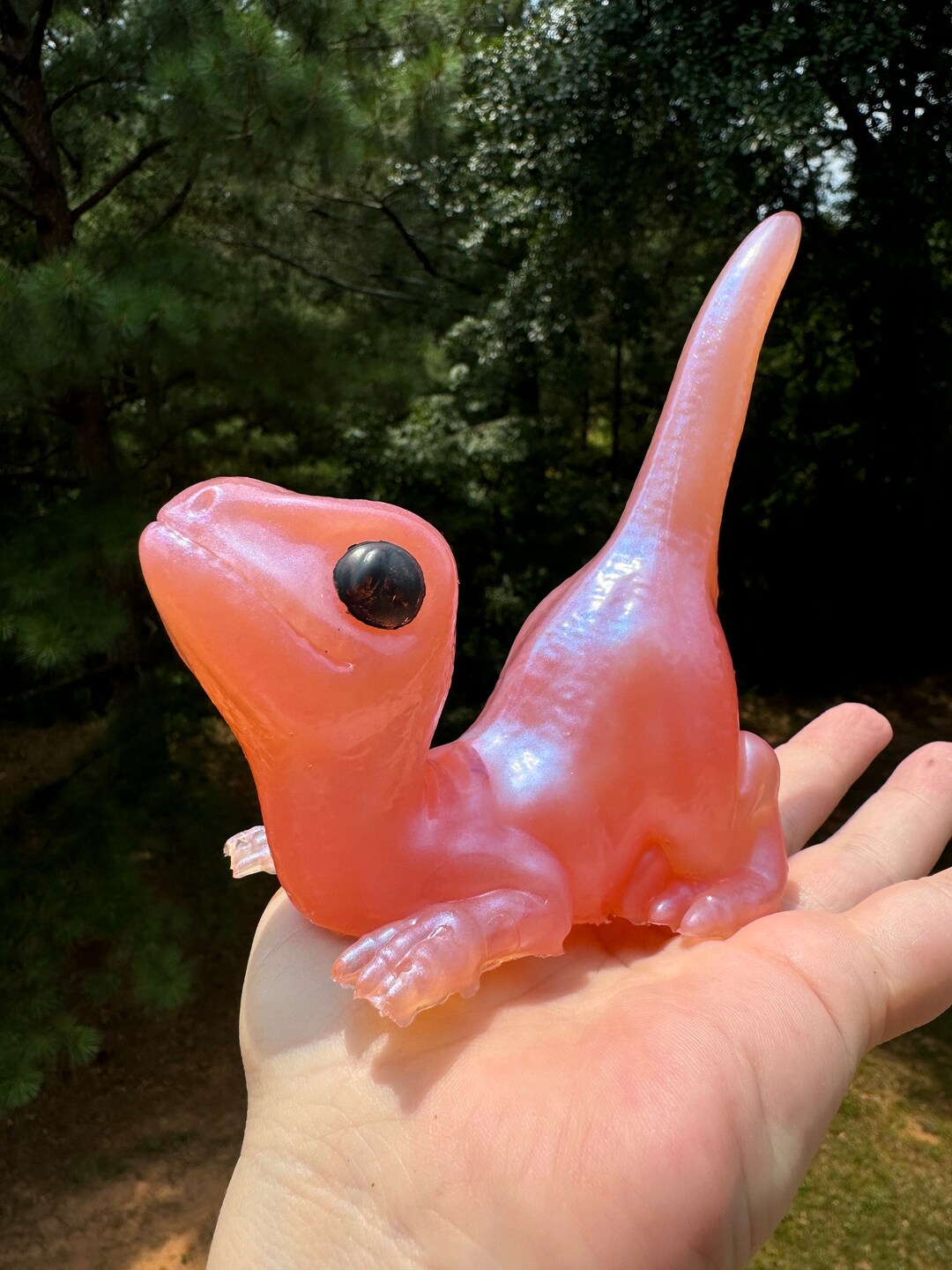 Pink Velociraptor Figurine - Dinosaur Knickknack - Etsy