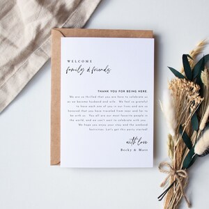 Wedding Welcome Card, Wedding Welcome Bag Note, Wedding Card Printable ...