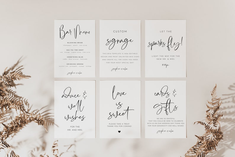 Wedding Signs Bundle, Wedding Ceremony Bundle, Wedding Reception Signs ...