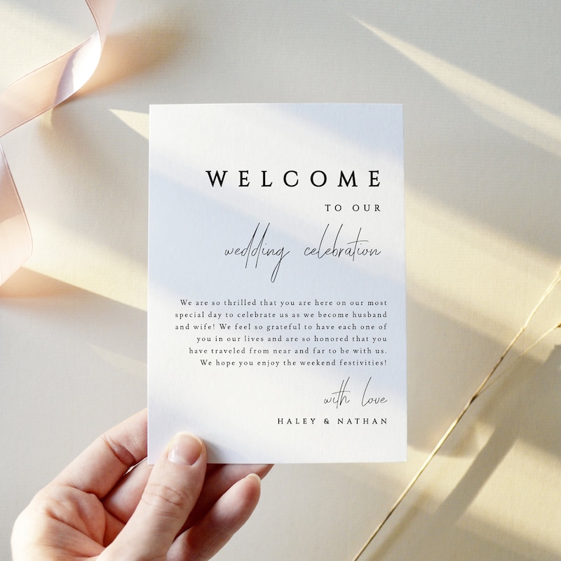 Wedding Welcome Note - Etsy