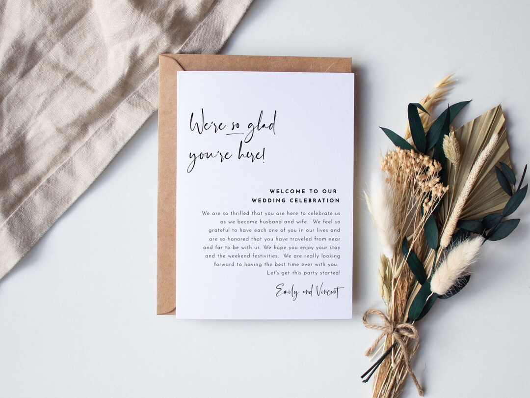Wedding Welcome Letter Template, Wedding Card Editable, Welcome Bag ...