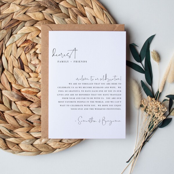 Buy Hotel Welcome Card Online - Etsy
