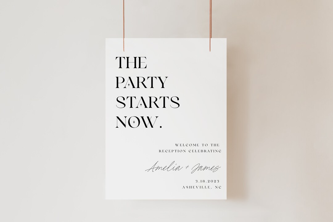 Wedding Welcome Sign Editable, 18x24 Reception Welcome Sign, the Party ...