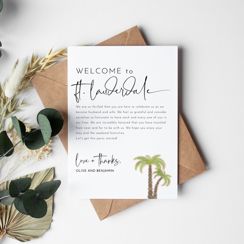 Wedding Welcome Note - Etsy