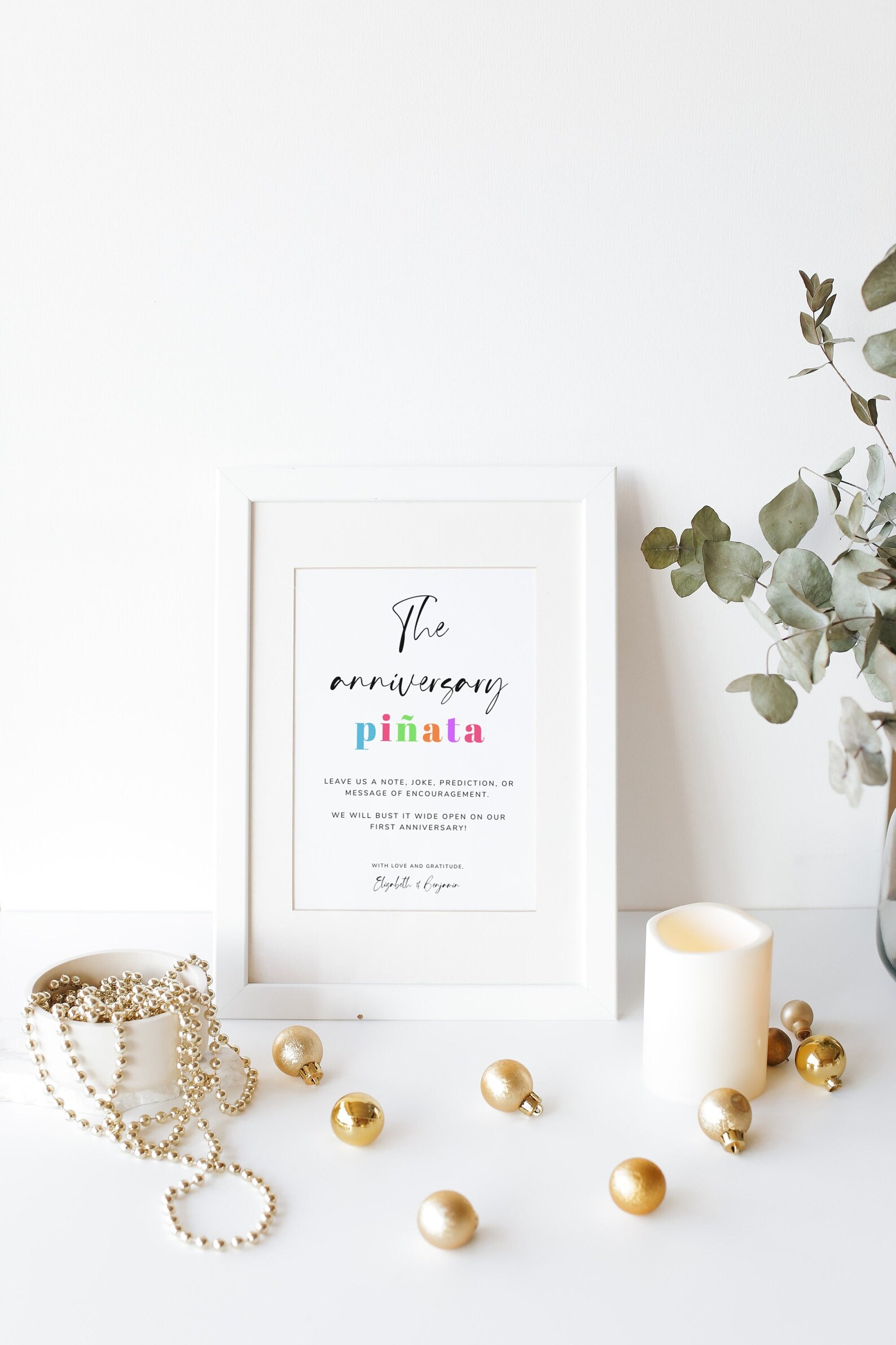 Anniversary Piñata Sign, Wedding Guestbook Alternative, Wedding Piñata ...