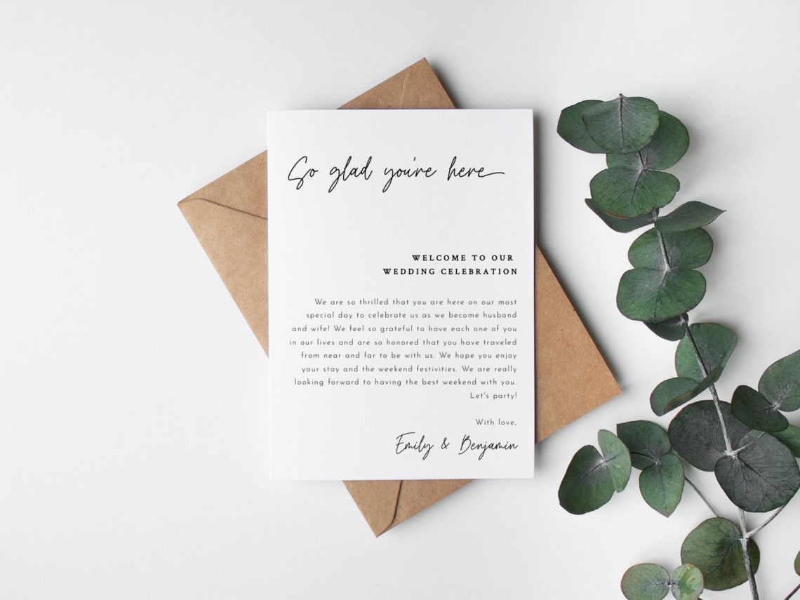 Wedding Welcome Letter Template, Wedding Guest Welcome Letter Editable ...