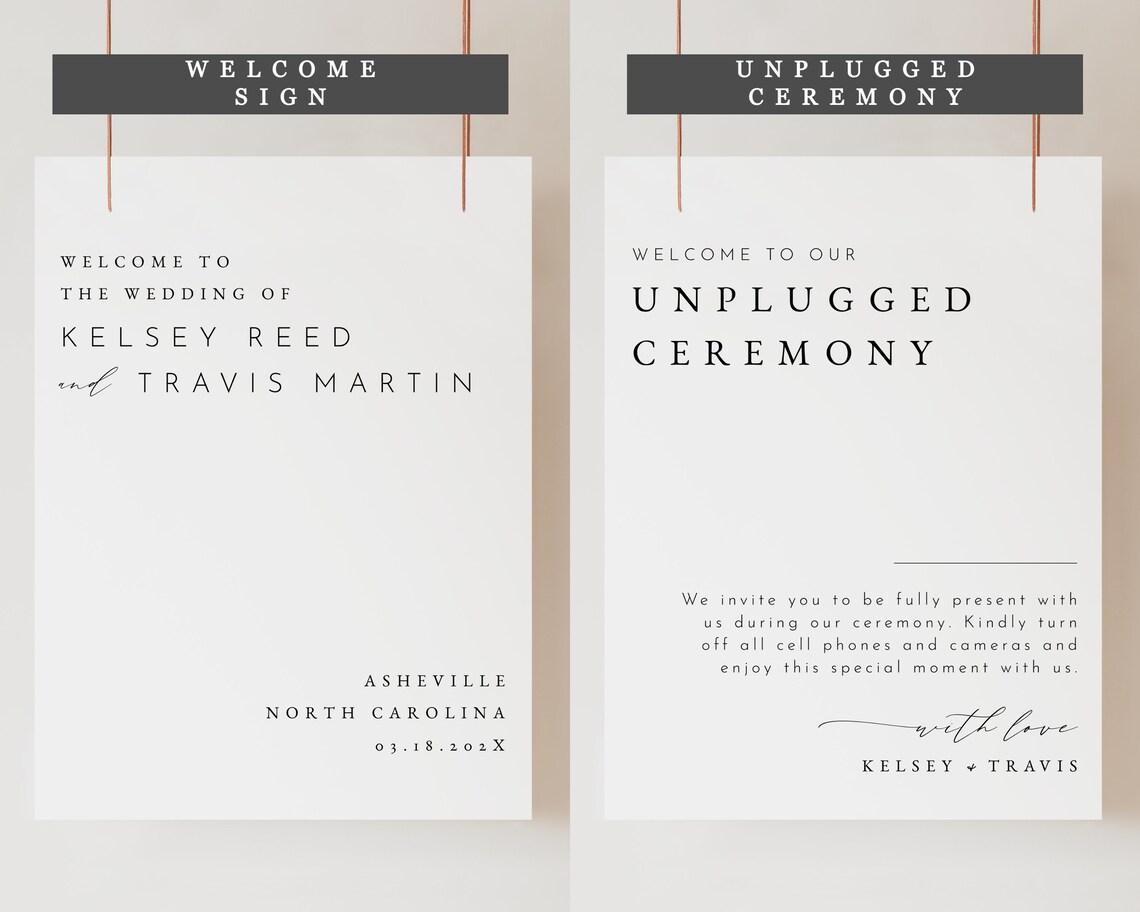 Elegant Wedding Signs Bundle, 40 Printable Wedding Signs Bundle, DIY ...