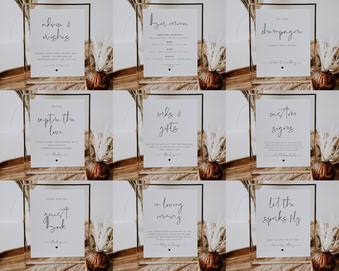 Wedding Signs Bundle, 20+ Wedding Signs Bundle, Wedding Reception ...