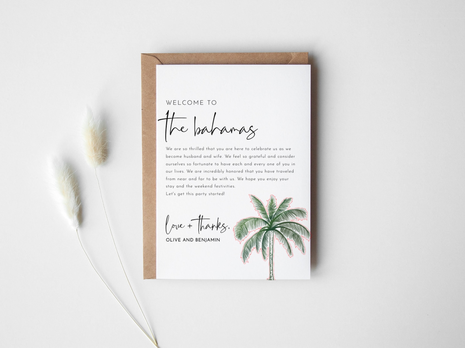 Wedding Welcome Letter Template, Hotel Guest Bag Welcome Note, EDITABLE ...