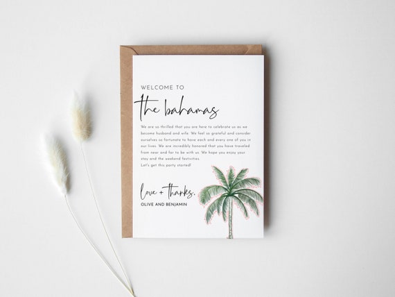 Wedding Welcome Letter Template Hotel Guest Bag Welcome Note - Etsy