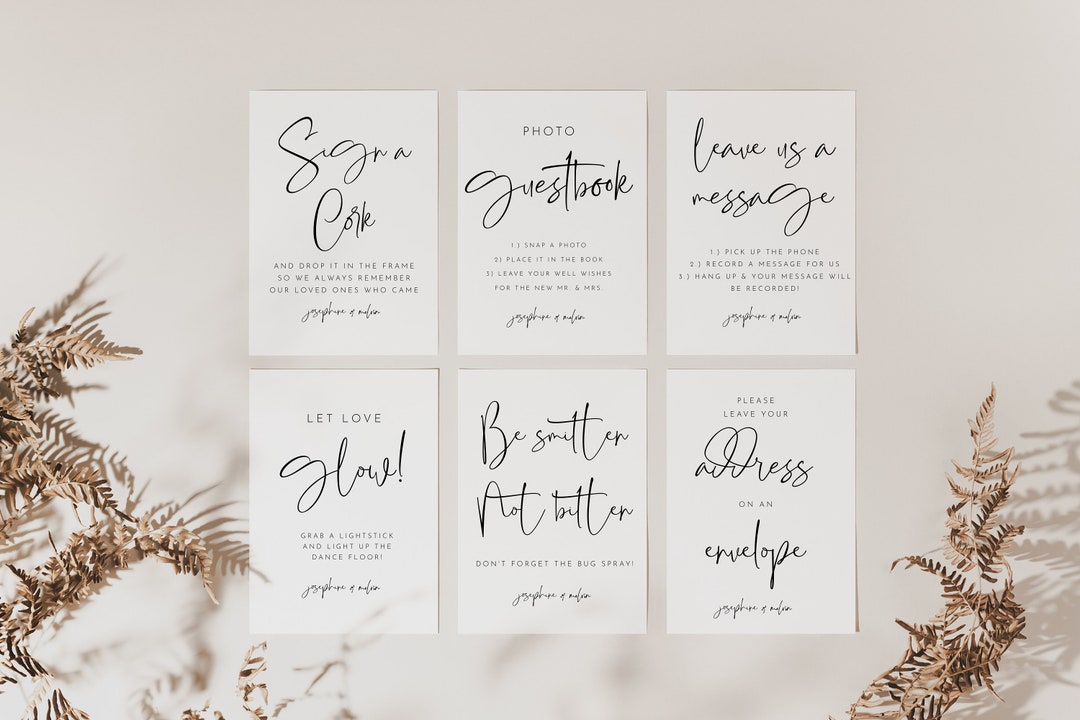 Wedding Signs Bundle, Wedding Ceremony Bundle, Wedding Reception Signs ...