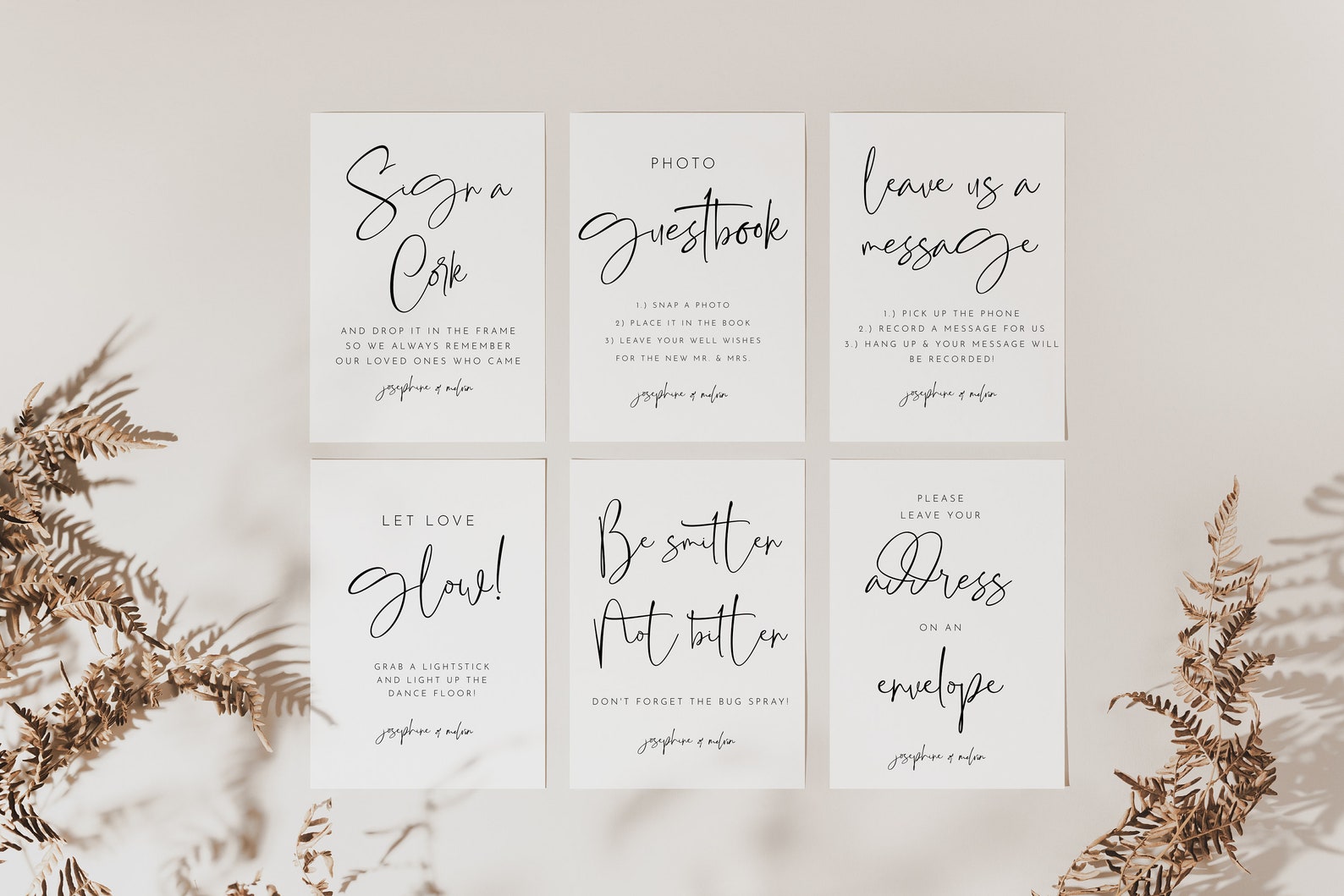 Wedding Signs Bundle, Wedding Ceremony Bundle, Wedding Reception Signs ...