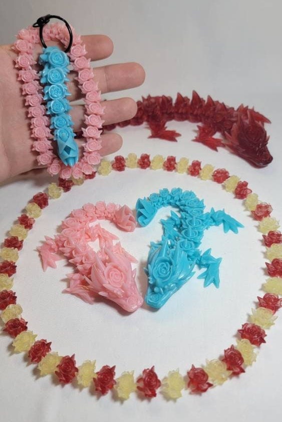 Rose Dragon Fidget Keychain and Matching Bracelet Great - Etsy