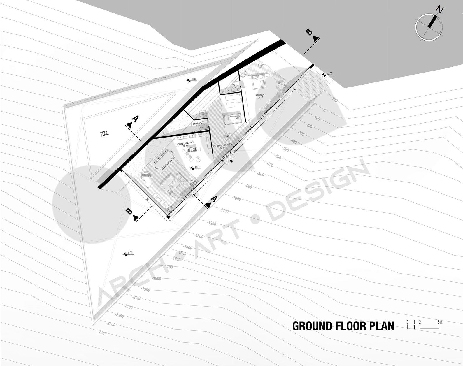 House Concept Plan / Modern Villa Design | 1 Storey | 2411.11 SQFT( 224 ...