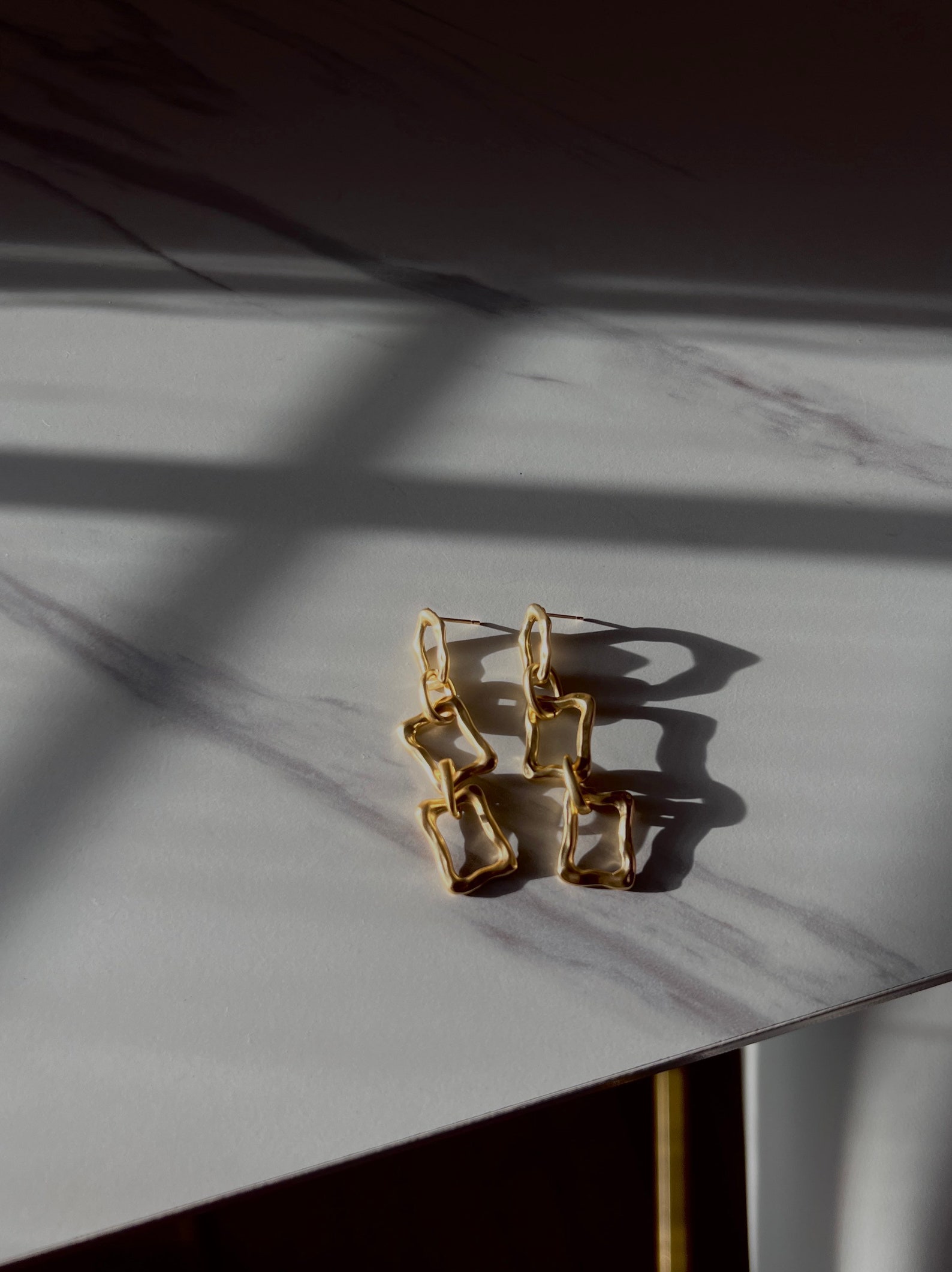 Irregular 18k Gold Plated Drop Earring Liquid Earring Melted - Etsy