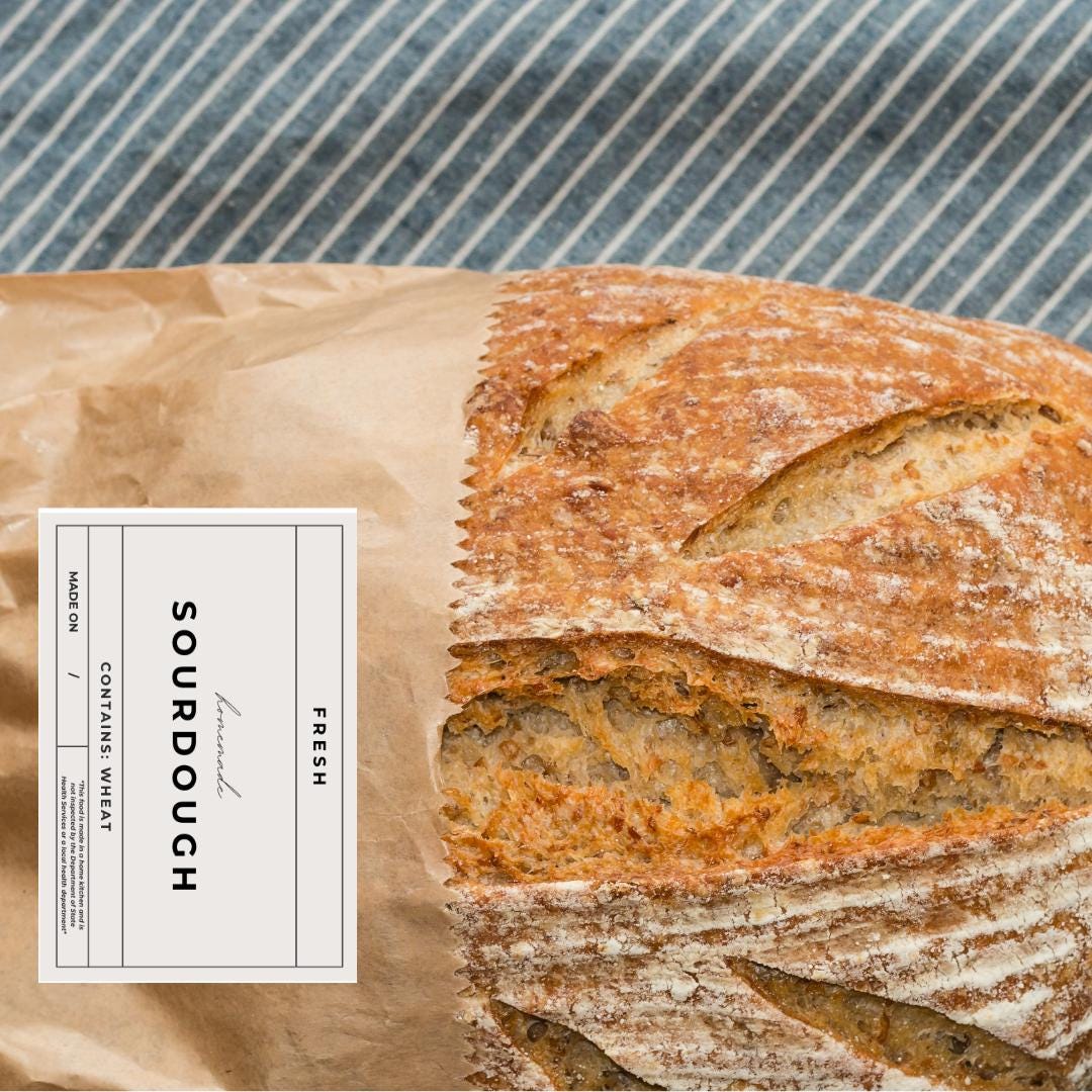 Printable Sourdough Bread Label | Rustic Bakery Design (instant ...