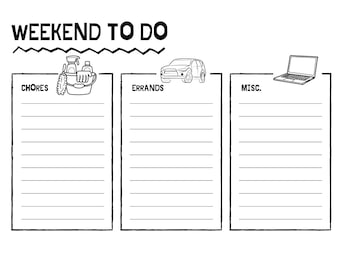 Weekend to Do List - Etsy