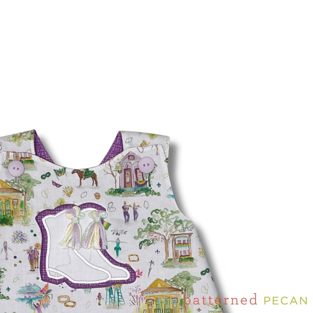 Baby Mardi Gras Outfit | Ruffle Swing Top & Bloomers | Handmade Girls ...