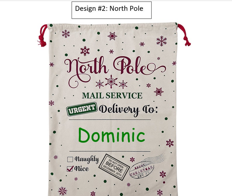 Personalized Santa Sack, Santa Bag for Christmas, Christmas Gift Bag ...