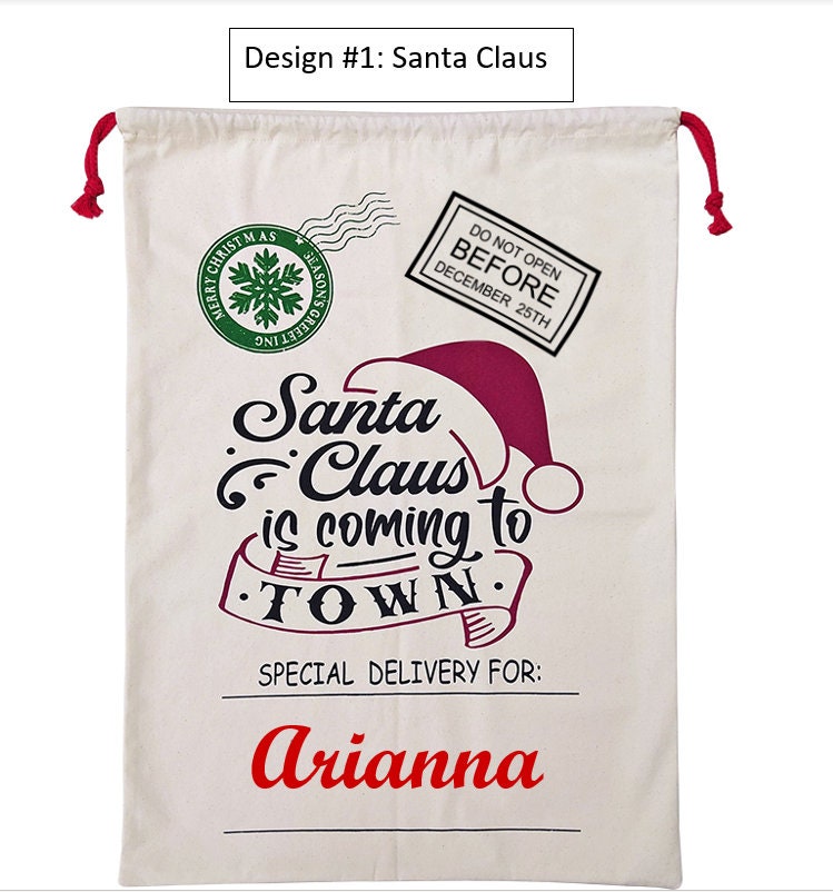 Personalized Santa Sack, Santa Bag for Christmas, Christmas Gift Bag ...