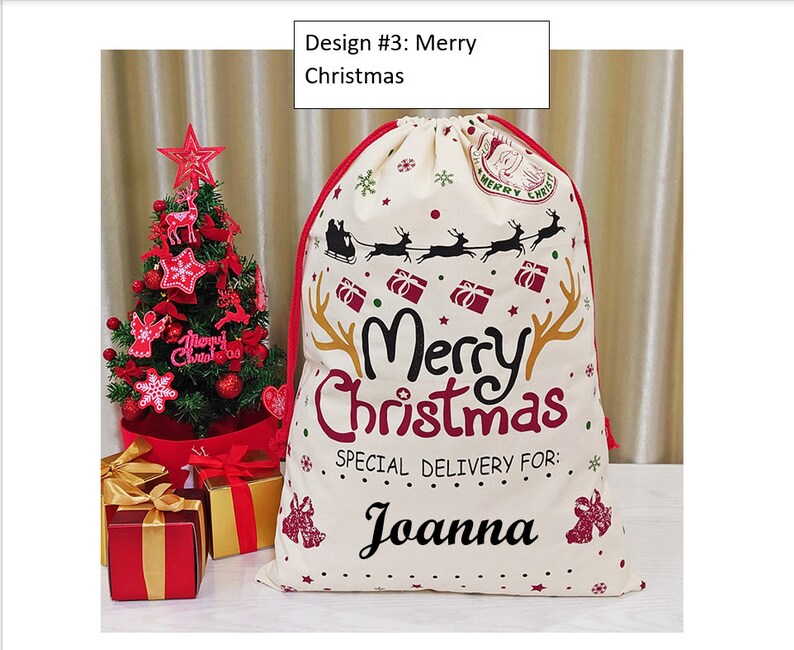 Personalized Santa Sack, Santa Bag for Christmas, Christmas Gift Bag ...