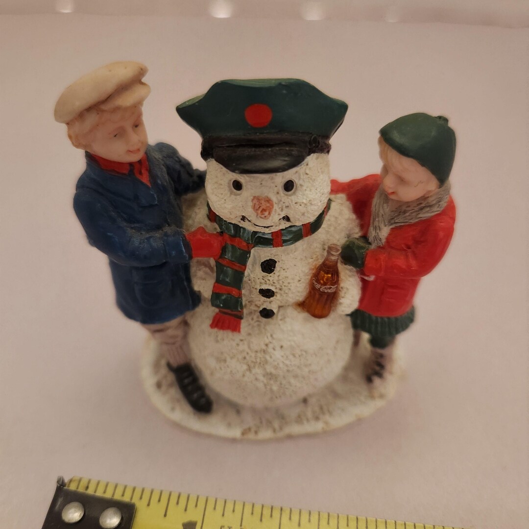 Coca Cola Snowman Town Square Collection Crossing Guard & Kids 1992 - Etsy