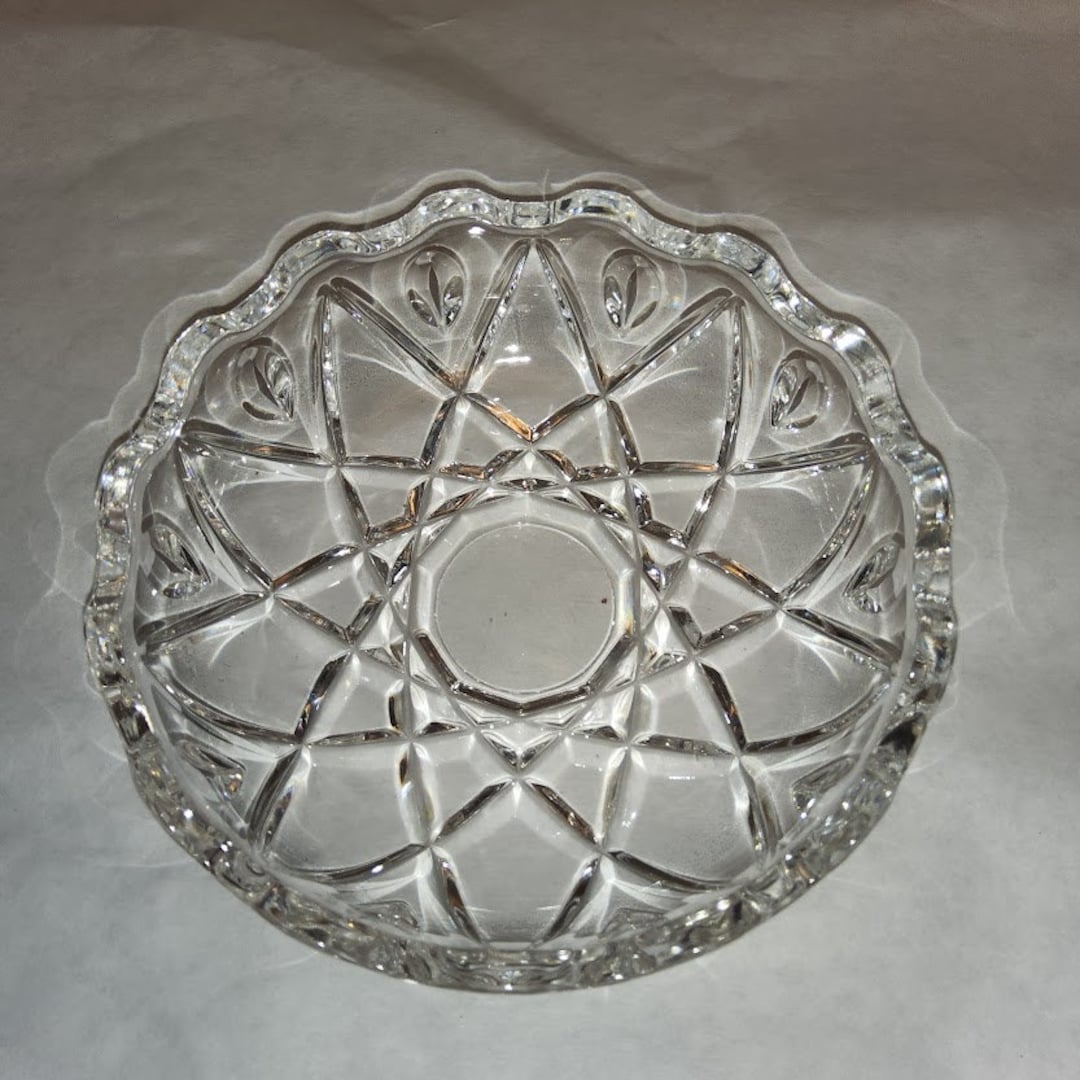 Royal Crystal Rock Cut Glass Ruffle Edged Trinket/nut Dish - Etsy