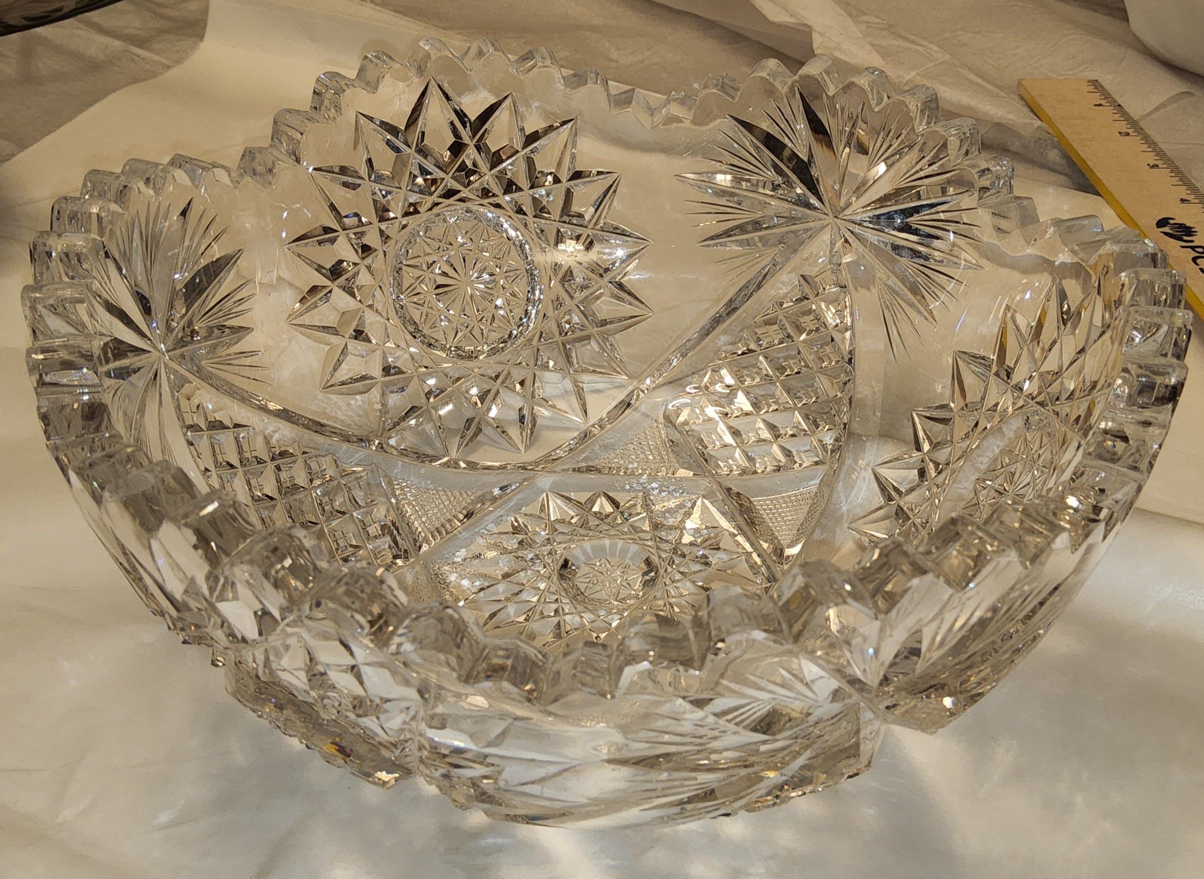 ABP American Brilliant Round Bowl Hobstars and Fan Design 8" in ...