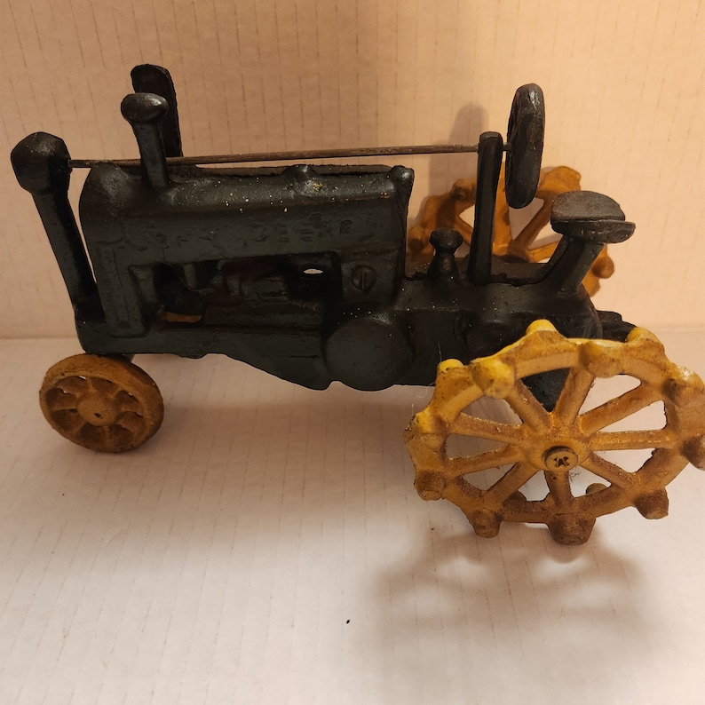Vintage Cast Iron John Deere Tractor - Etsy
