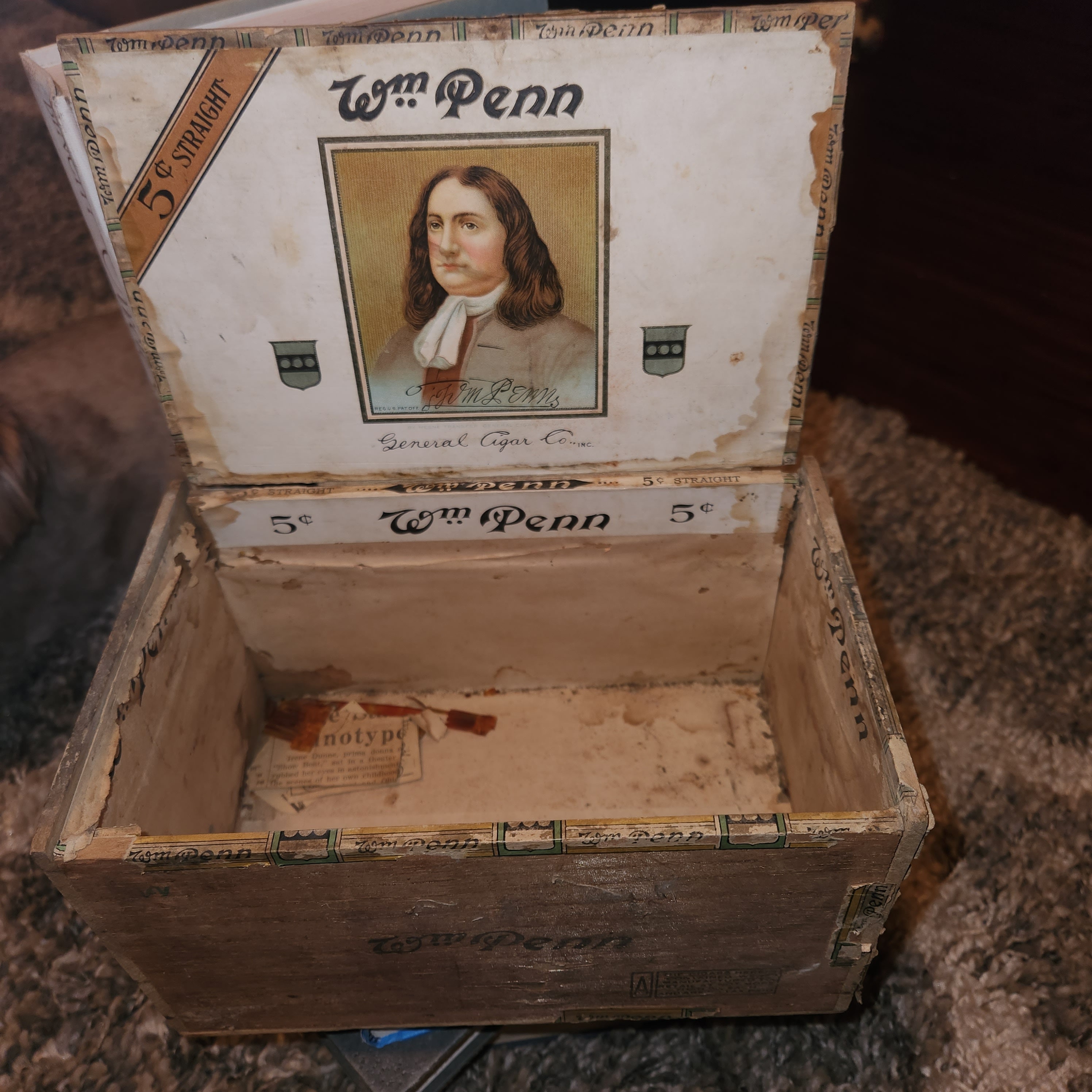 Vintage Wood WM Penn Cigar Box - Etsy