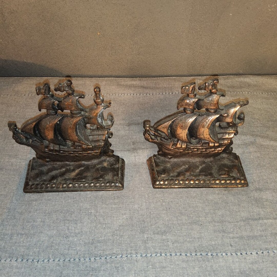 Brass Ship Bookend, Sailing Ship, 4 Inch Metal Ship, Single Metal ...