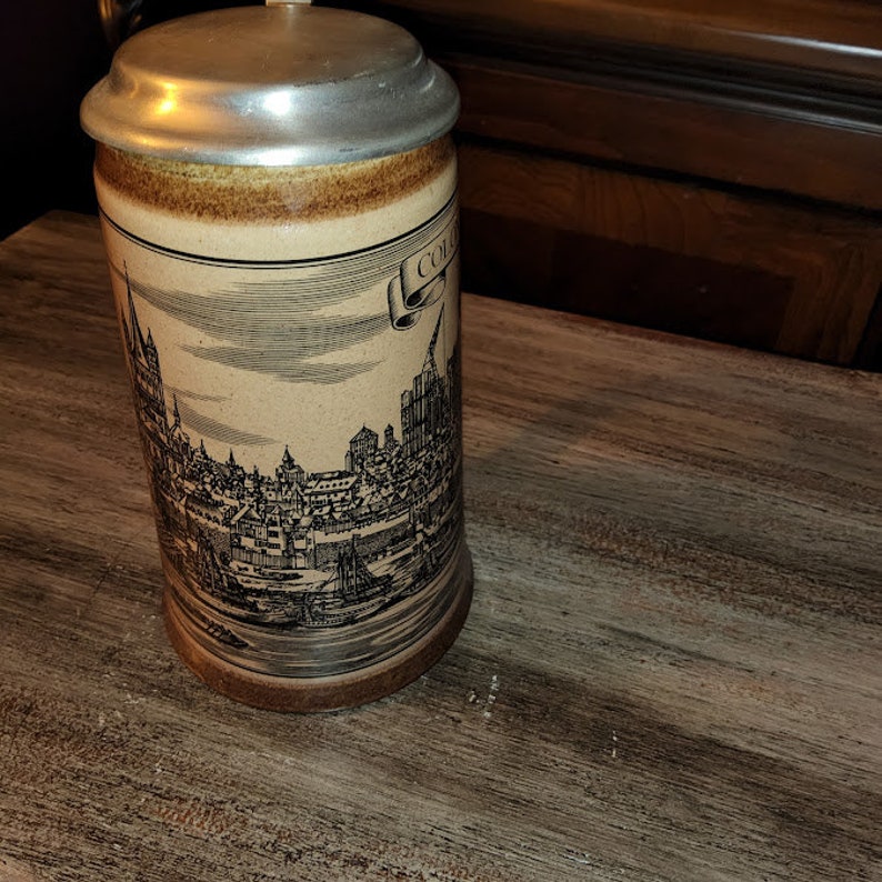 Vintage Marzi and Remy German Beer Stein With Pewter Hinged Lid, Marked ...