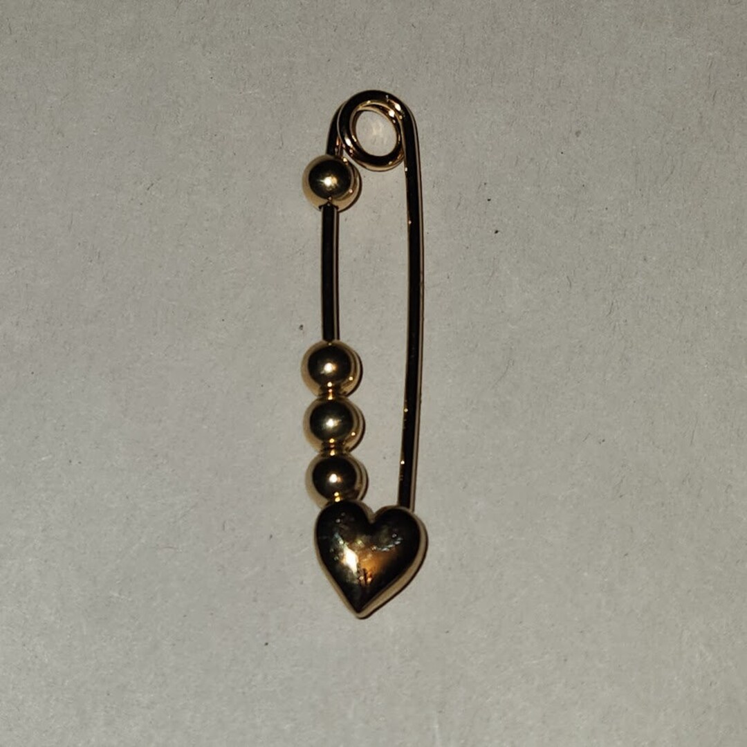 Golden Heart Safety Pin/lapel Beautiful - Etsy