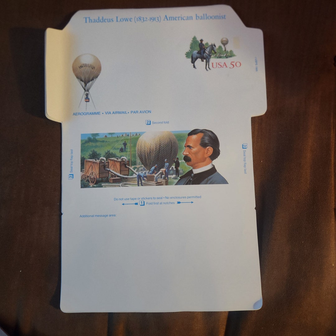 Thaddeus Lowe Aerogramme 1995 Lot of 6 Unused - Etsy