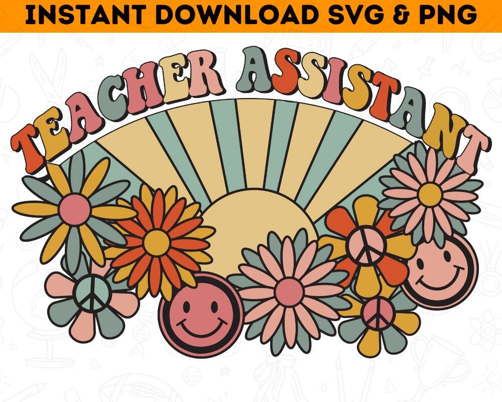 Floral Teacher Assistant Clipart PNG Vibrant & Detailed - Etsy