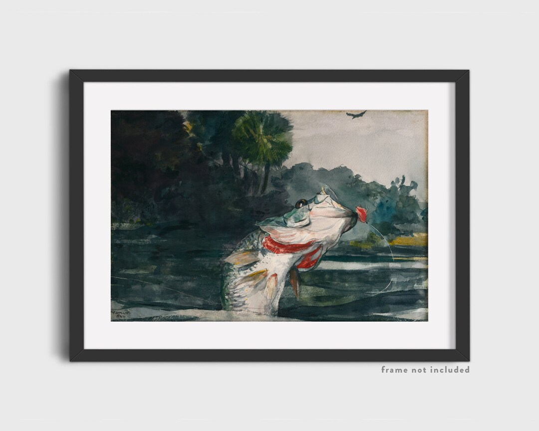 WINSLOW HOMER, "life-size Black Bass" (1904), Giclee Fine Art Print ...
