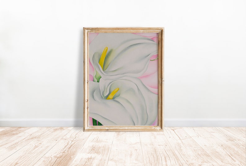 GEORGIA O'KEEFFE, two Calla Lilies on Pink 1928, Giclee Fine Art Print ...