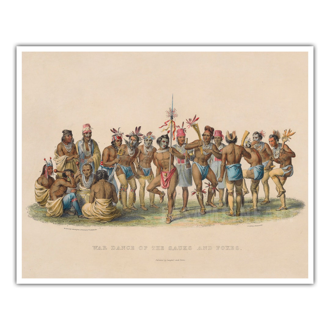 EDWARD CORBOULD, "war Dance of the Sauks and Foxes" (1838), Giclee Fine ...