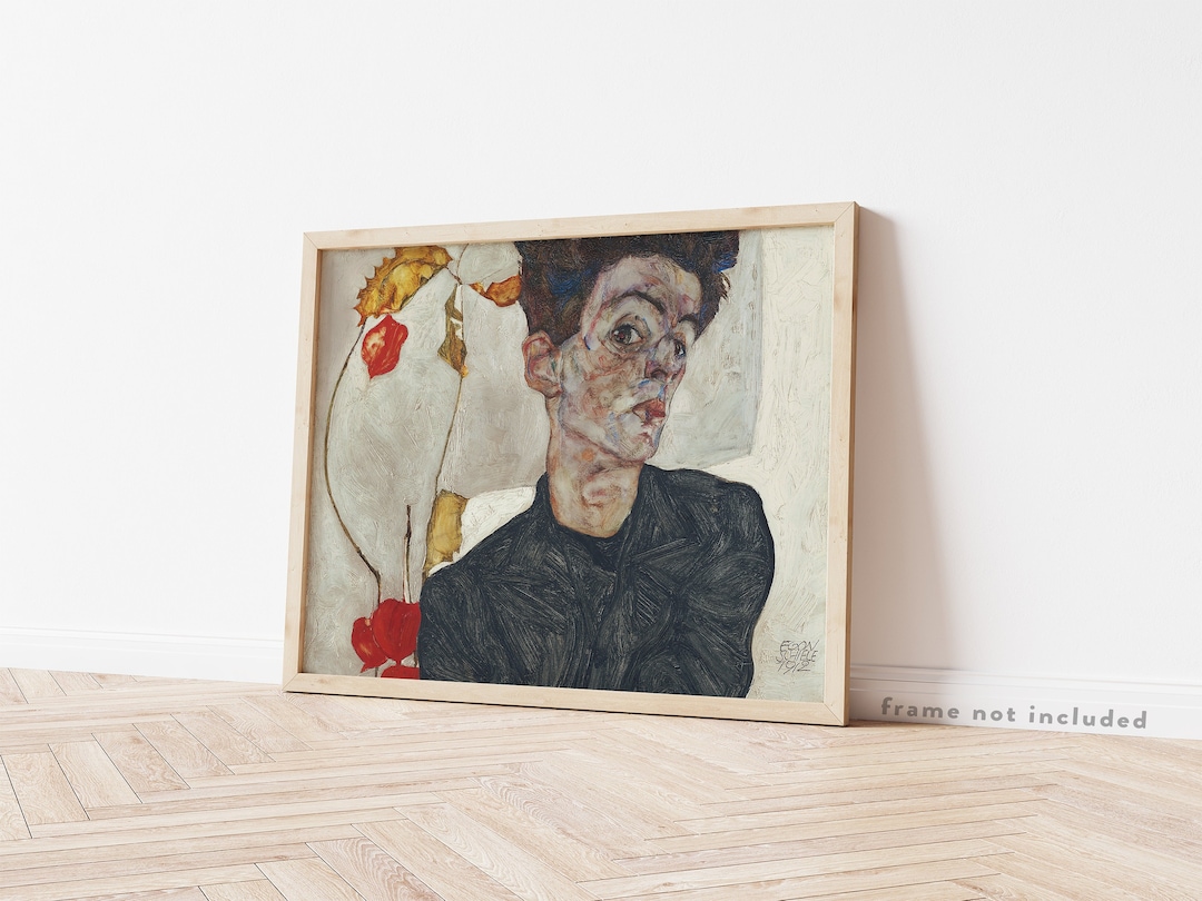 EGON SCHIELE, "self-portrait With Chinese Lantern Plant" (1907 or 1908 ...