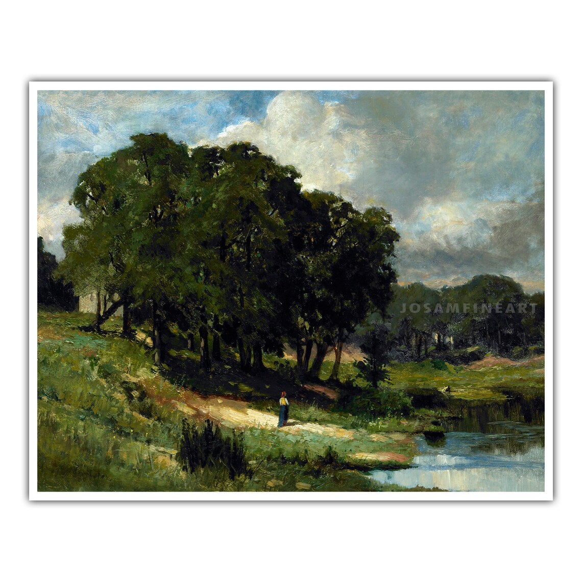EDWARD MITCHELL BANNISTER, "woman Standing Near a Pond" (1880), Giclee ...