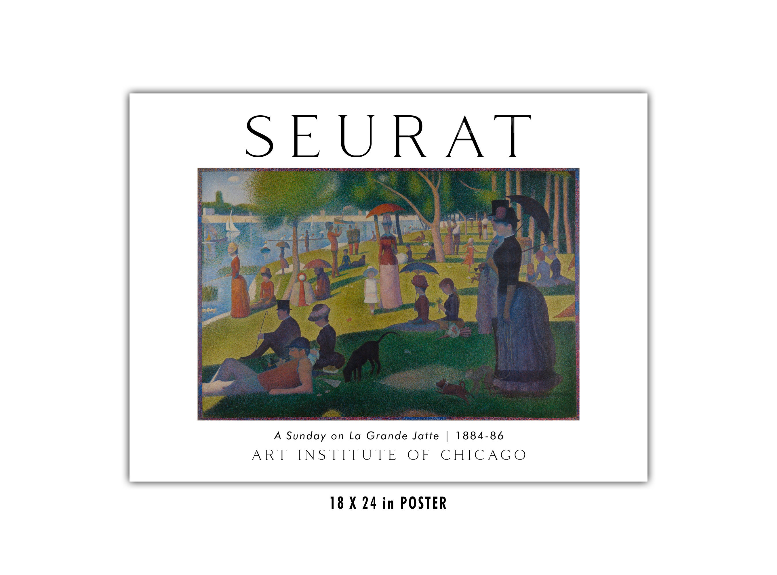 GEORGES SEURAT, a Sunday on La Grande Jatte 1884-86, Giclee Fine Art ...