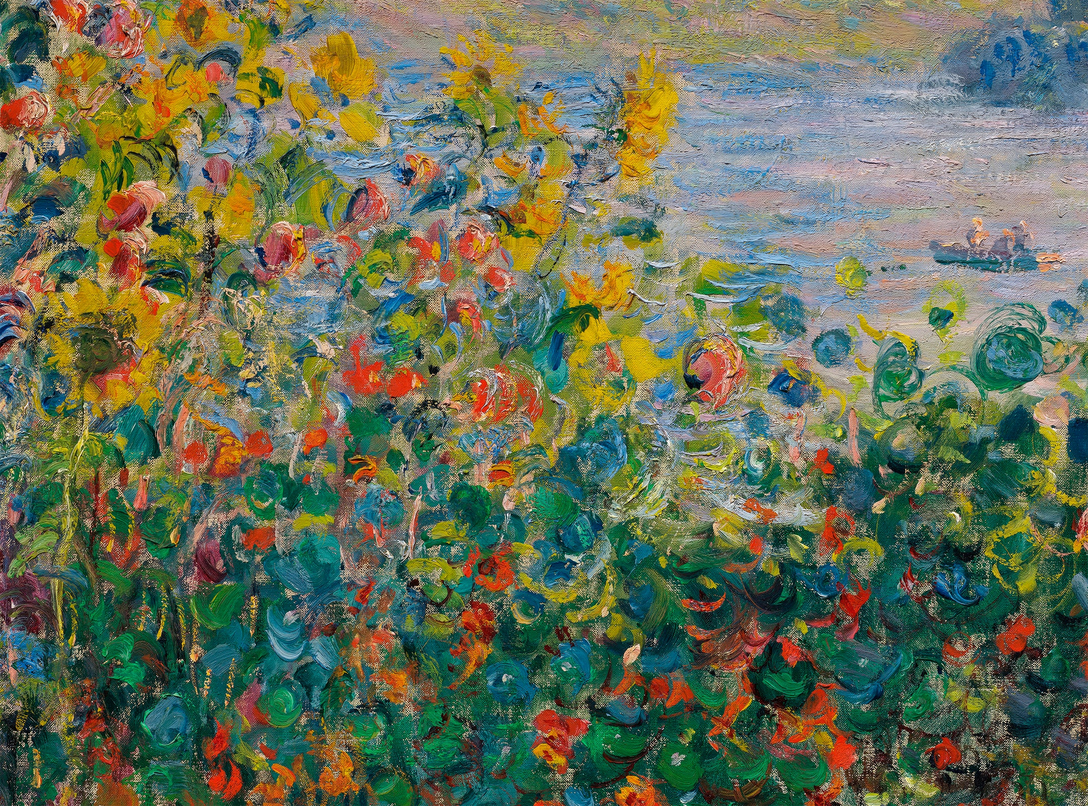 CLAUDE MONET, flower Beds at Vétheuil 1881, Giclee Fine Art Print ...